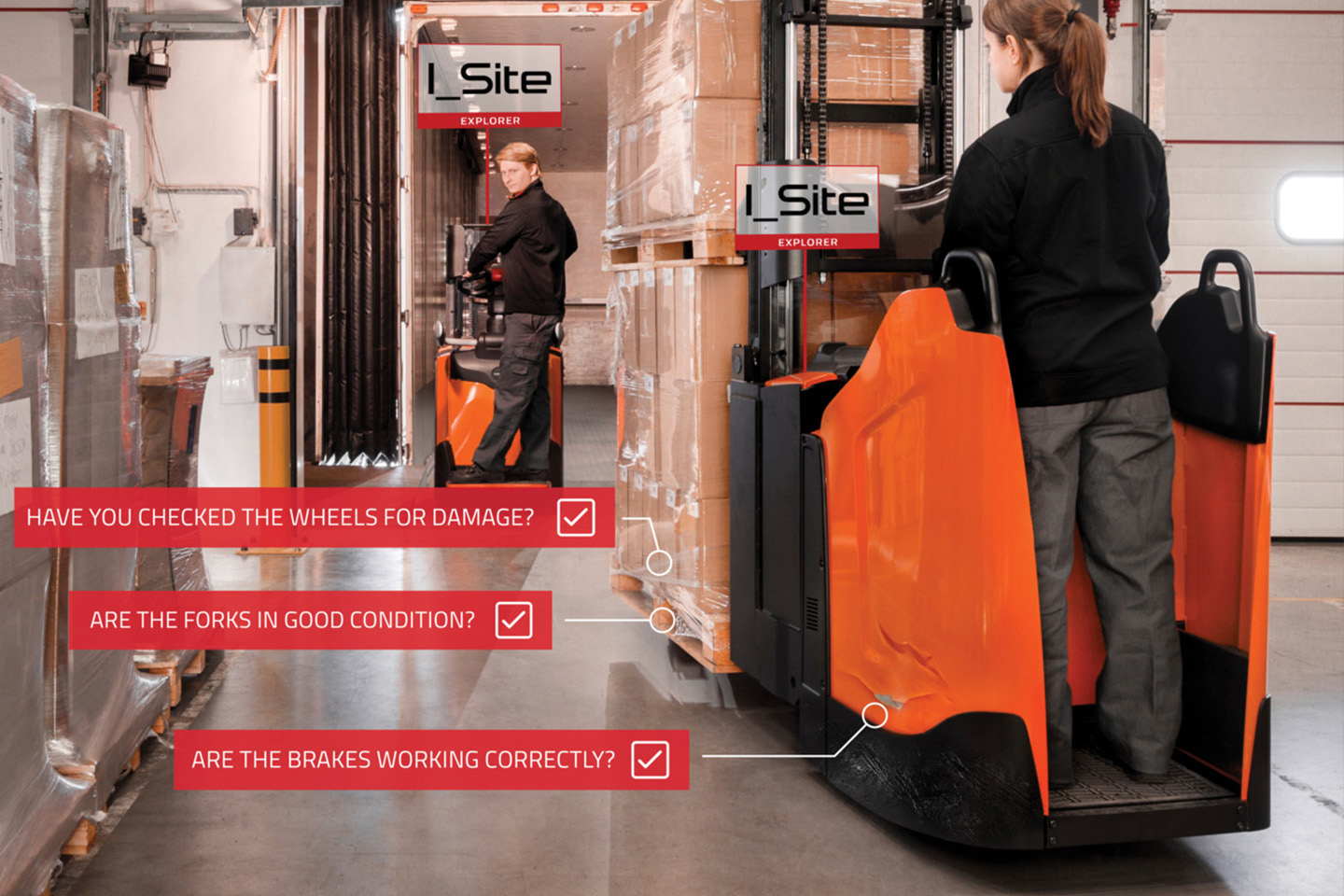 Forklift inspection with I_Site pre-op check for better safety